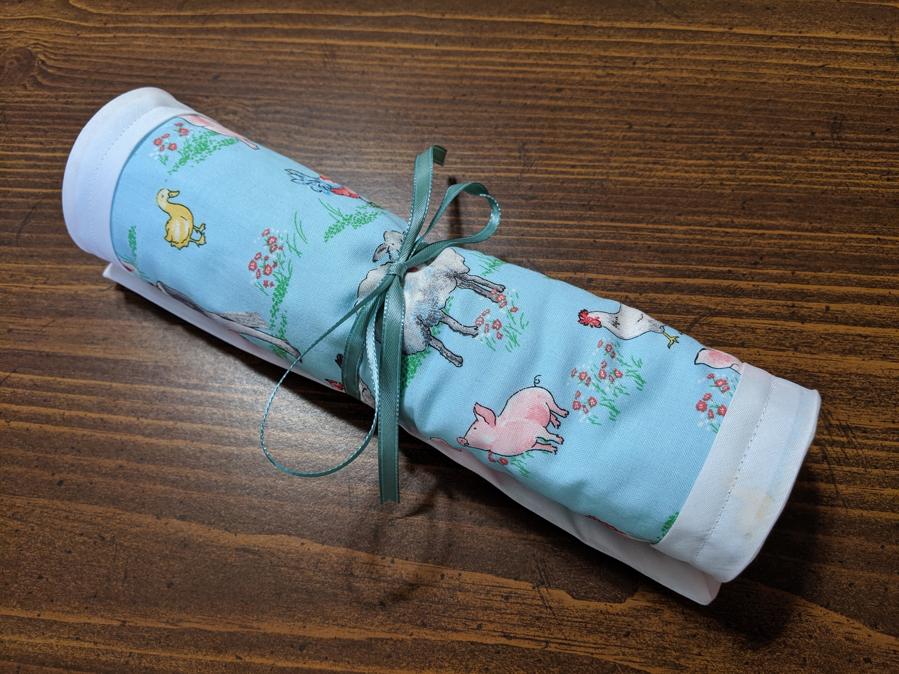Travel Roll-up Organizer for Jewelry-farmyard Fun Contrasted With Polka ...