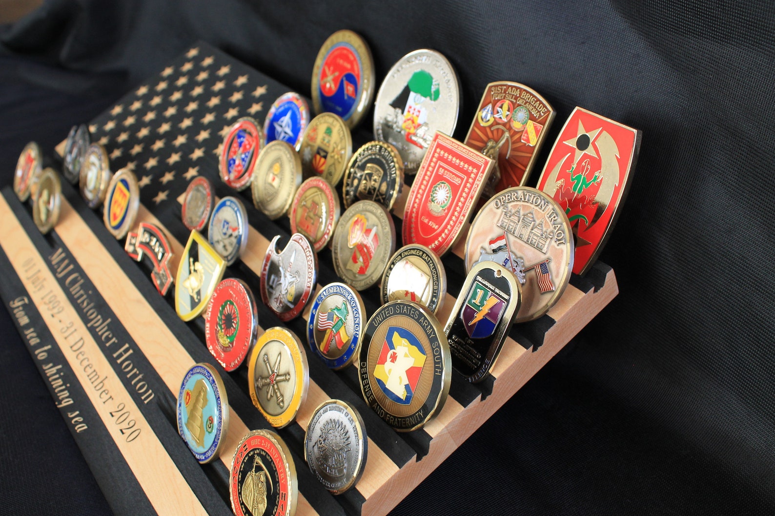 US Flag Challenge Coin Holder - Black Ops Edition - Etsy