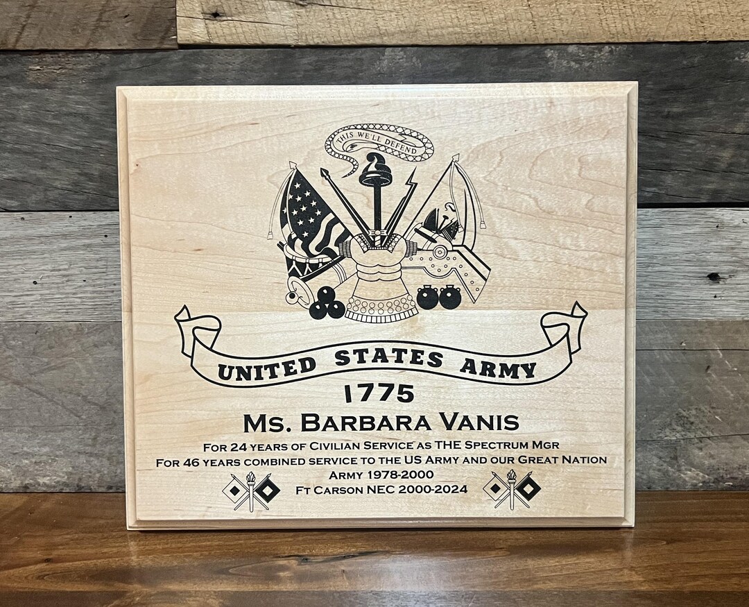 Custom Army Retirement Plaque - Army Flag - Etsy