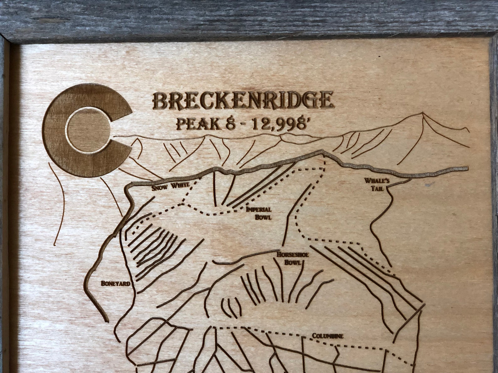 Engraved Ski Map Breckenridge: Peak 8 - Etsy
