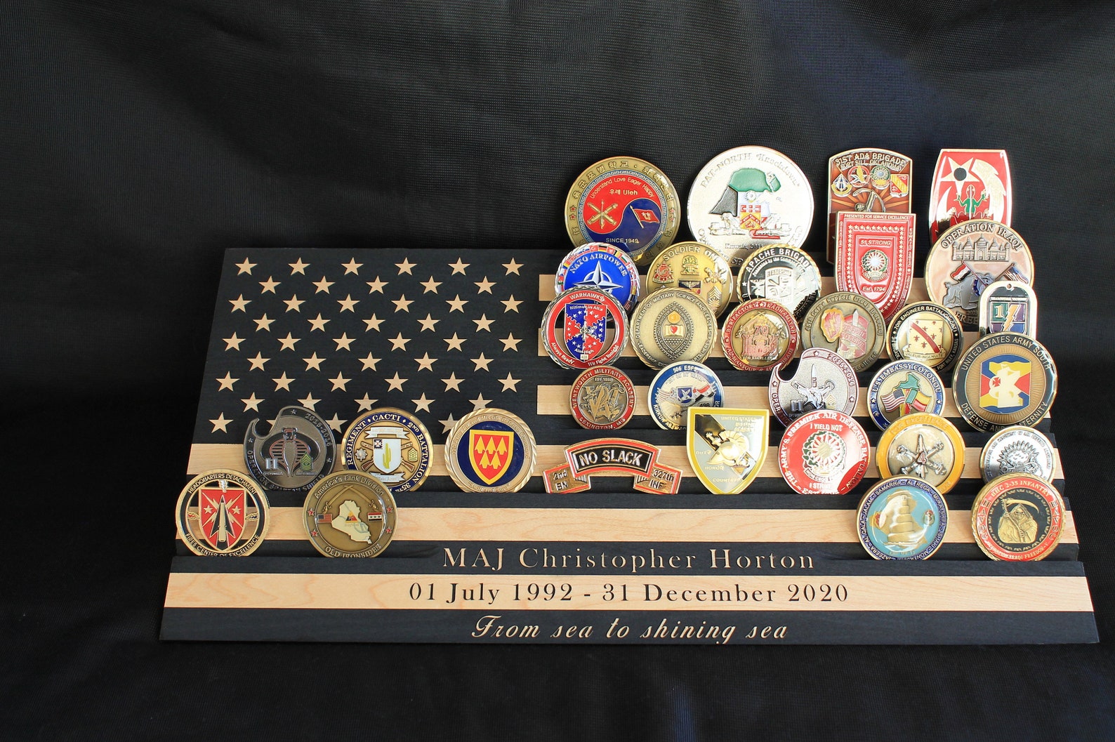 US Flag Challenge Coin Holder - Black Ops Edition - Etsy