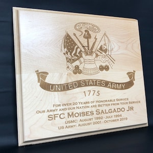 Custom Army Retirement Plaque - Army Flag - Etsy