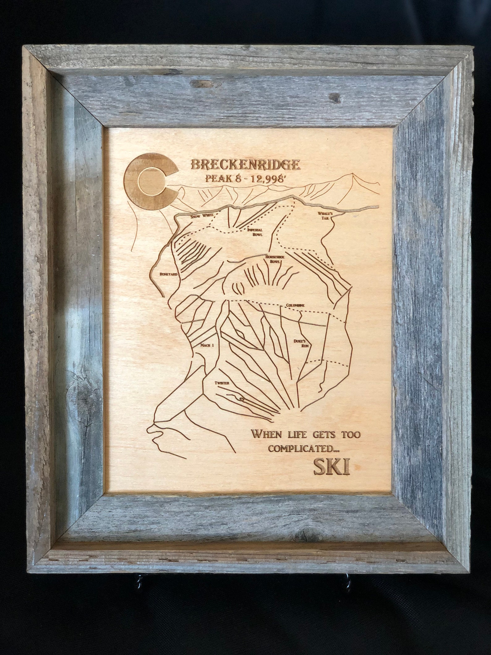 Engraved Ski Map Breckenridge: Peak 8 - Etsy