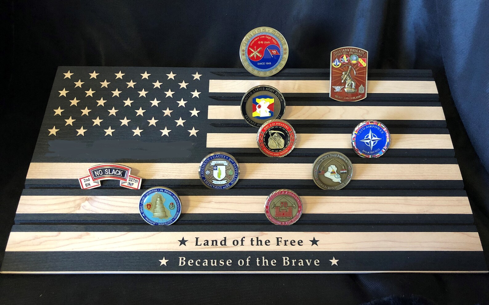 US Flag Challenge Coin Holder Black Ops Edition - Etsy