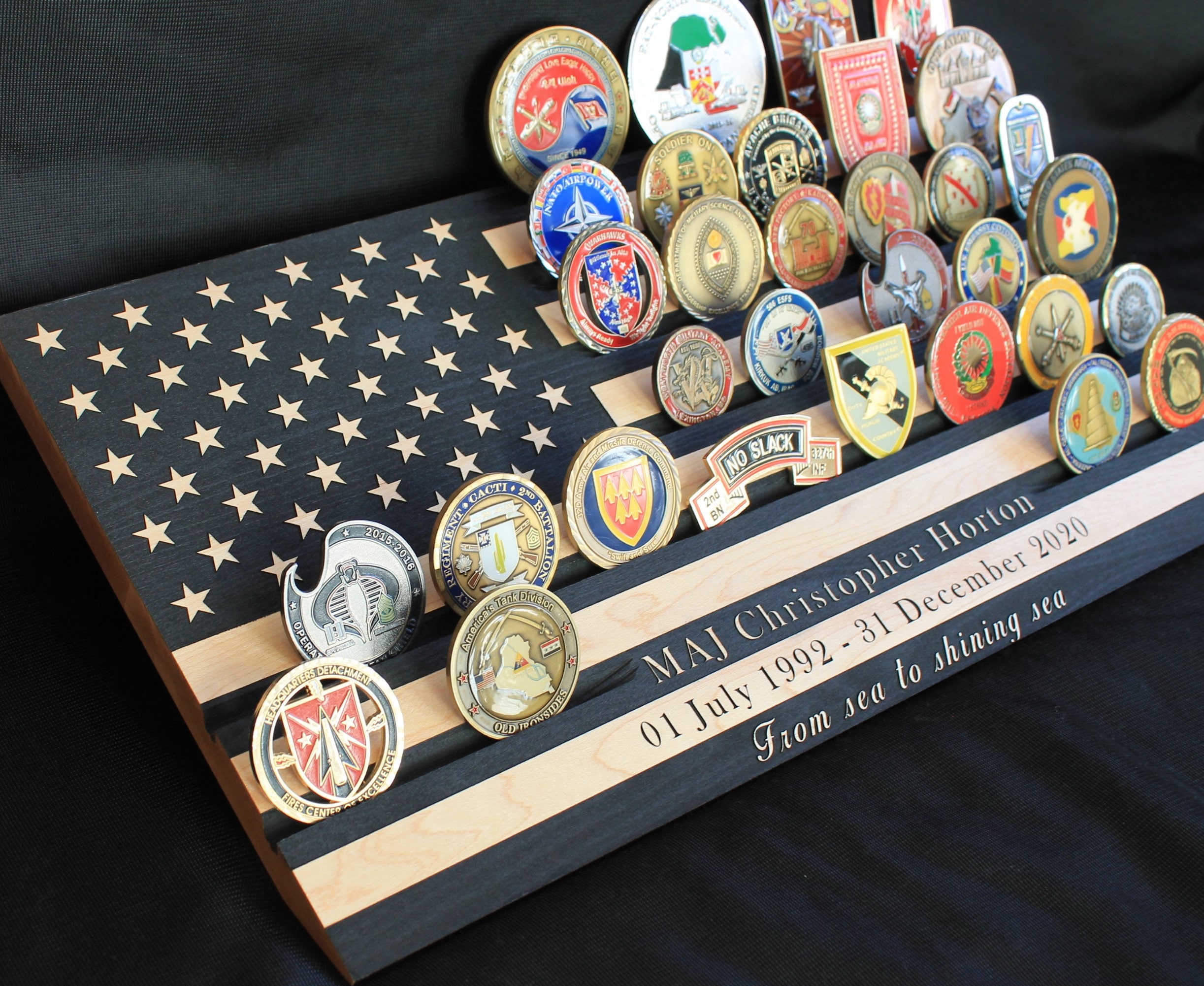 US Flag Challenge Coin Holder - Black Ops Edition - Etsy