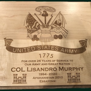 Custom Army Retirement Plaque - Army Flag - Etsy