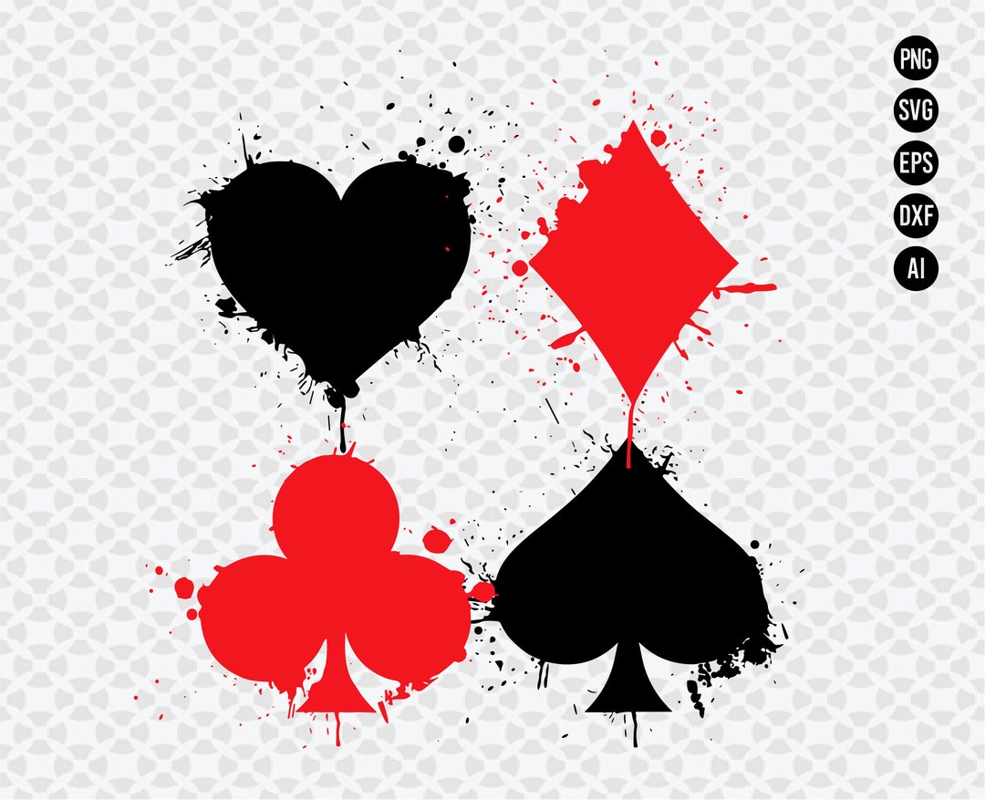 Playing Cards SVG PNG , Poker Heart Spade All in Club Svg File ...