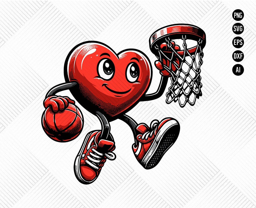 Valentine's Day SVG PNG, Heart Basketball Team Player Svg File Shirt ...