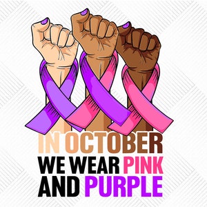 Breast Cancer Svg Domestic Violence Awareness Pink Purple Ribbon Svg ...