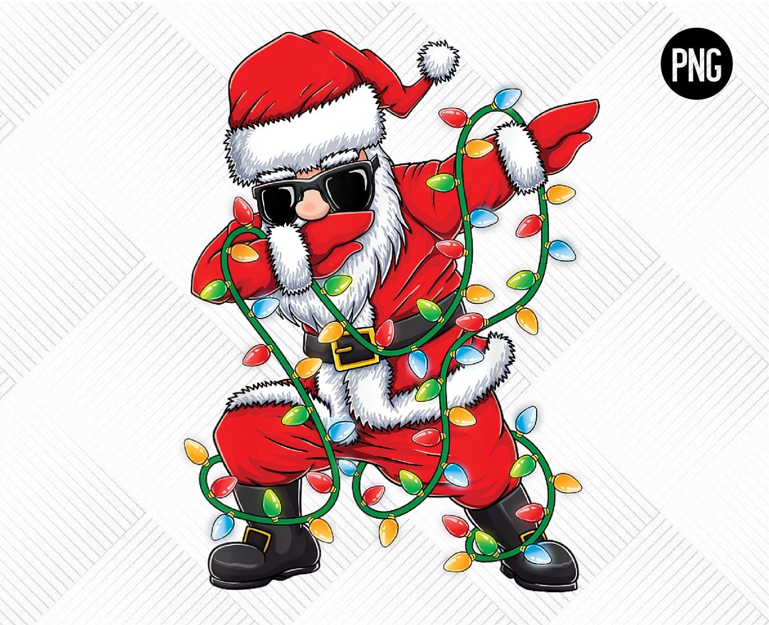 Funny Santa Png Dabbing Santa Png Christmas Lights Png - Etsy
