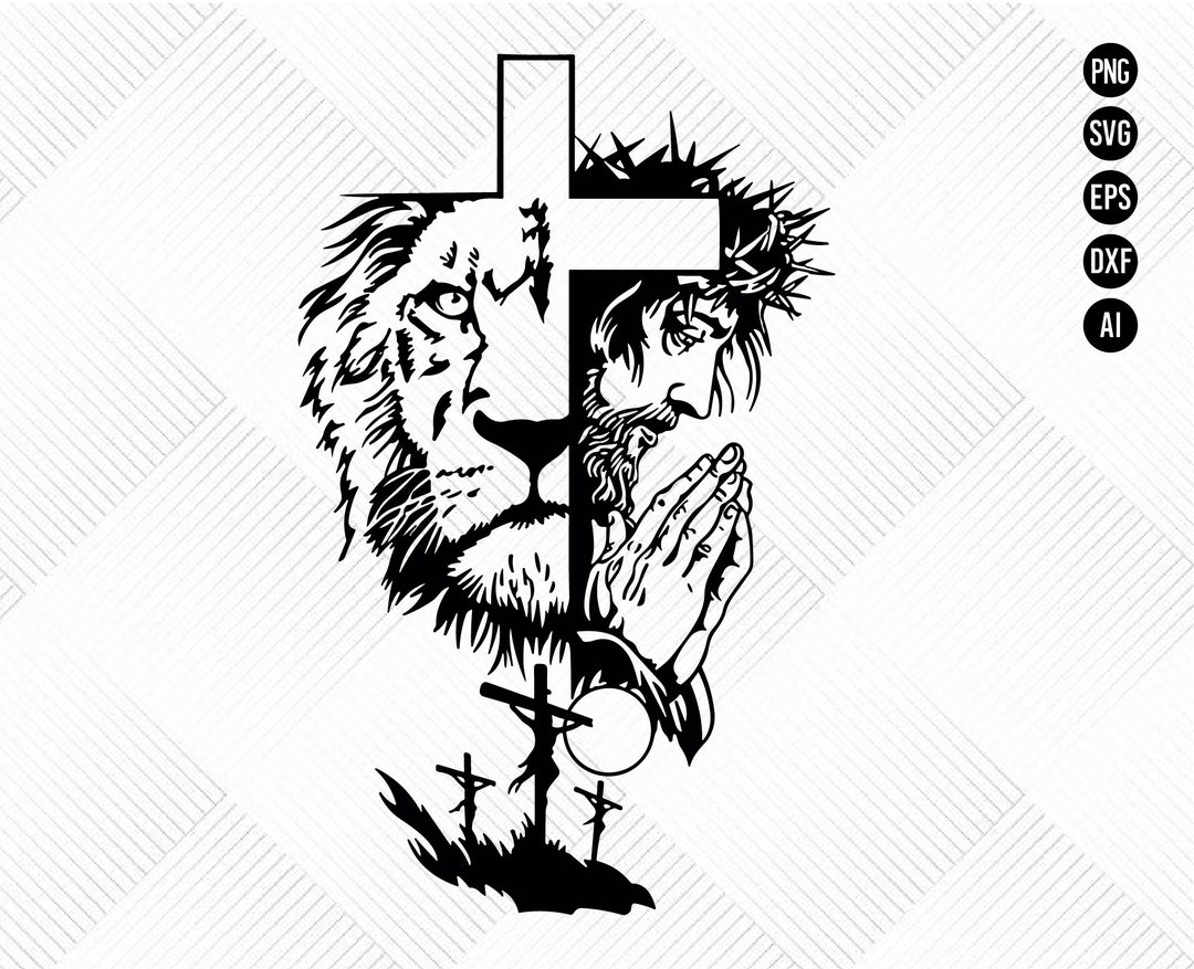 Jesus Cross Lion SVG PNG , Christians Svg File Shirt , Prayer Svg ...