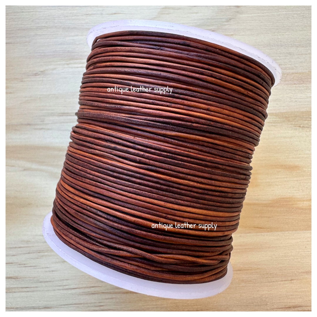 1mm Leather Cord Round Leather Cord Antique Brown Leather String Matte ...