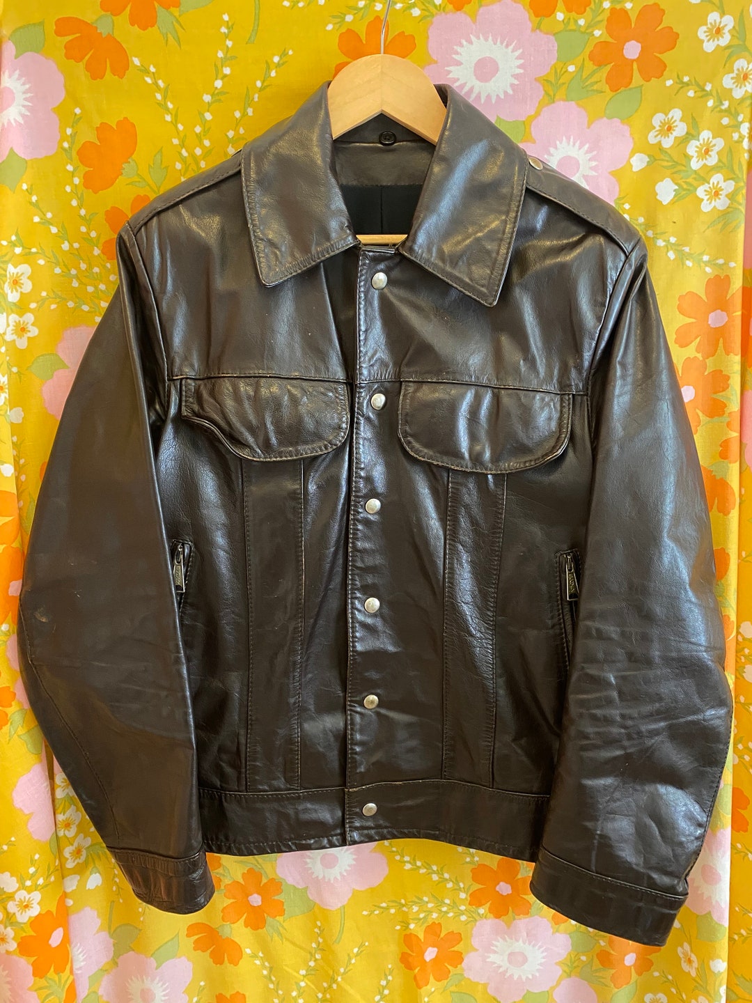 Vintage 1970s Leather Jacket by Treen Custom Leathers Canada - Etsy