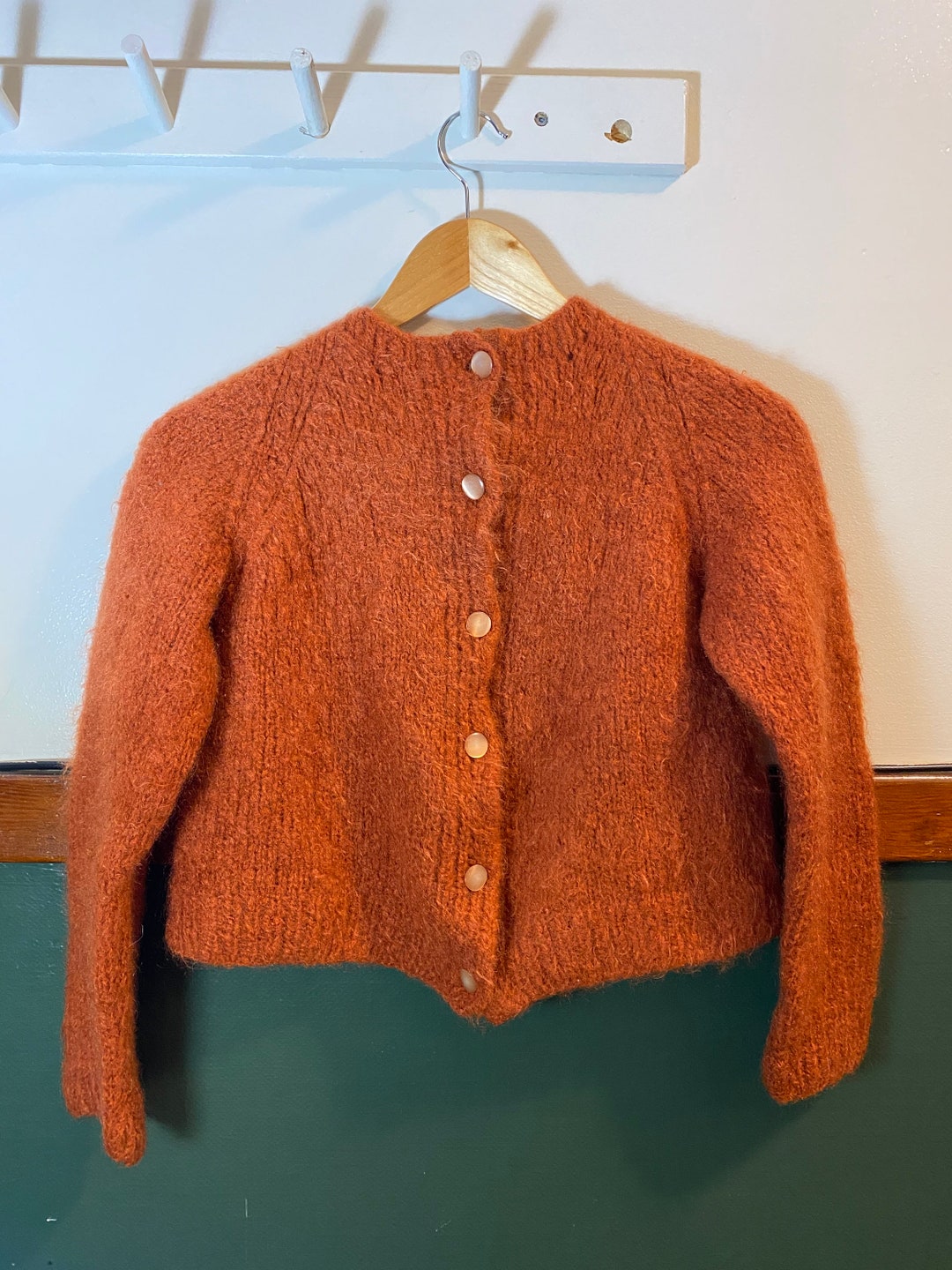 Vintage 1950’s-60’s Rust Orange Cropped Mohair Cardigan - Etsy