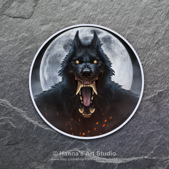 Bad Moon Vinyl Sticker Halloween Werewolf Monster | Etsy