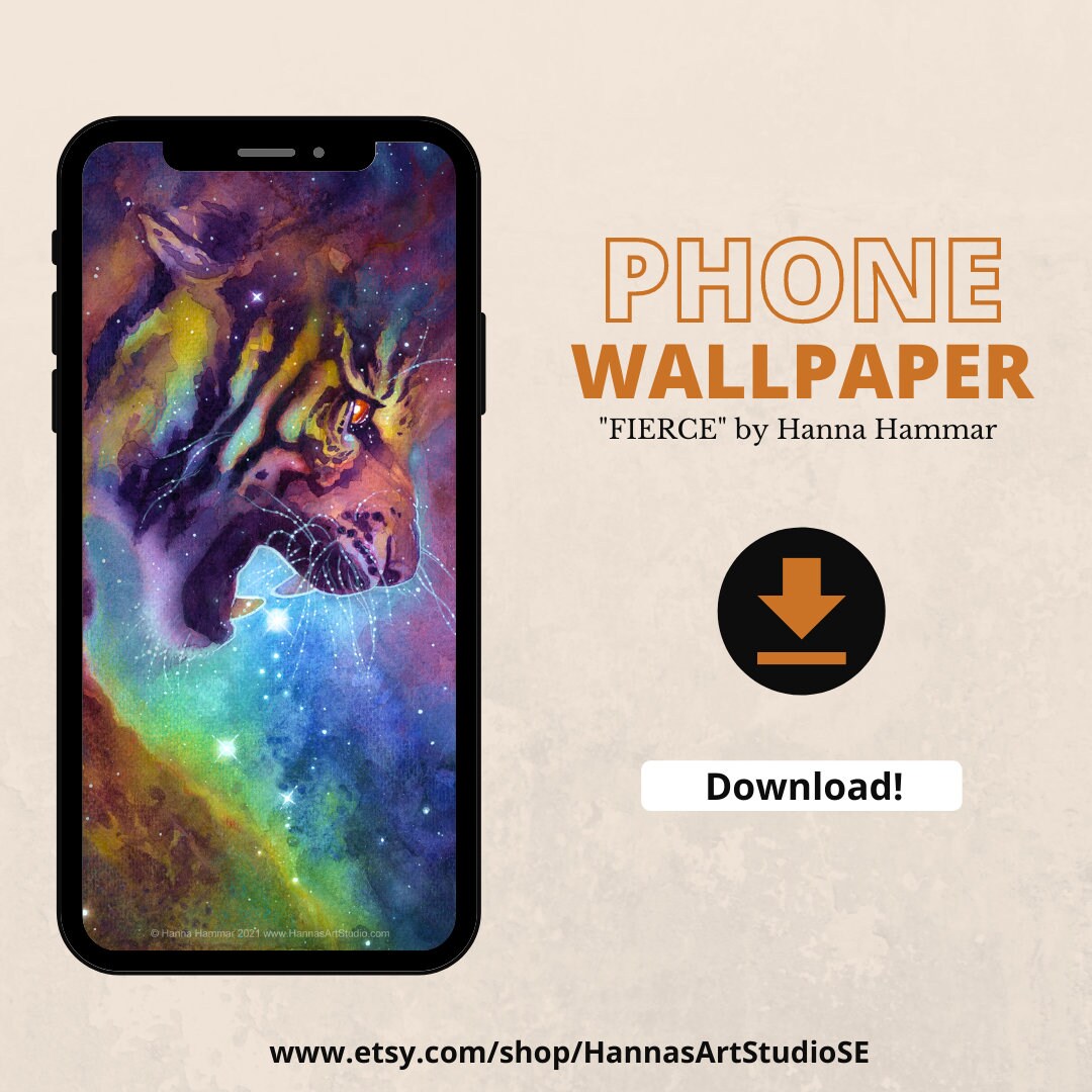 Smartphone Wallpaper - Fierce || Instant Digital Download, Phone ...