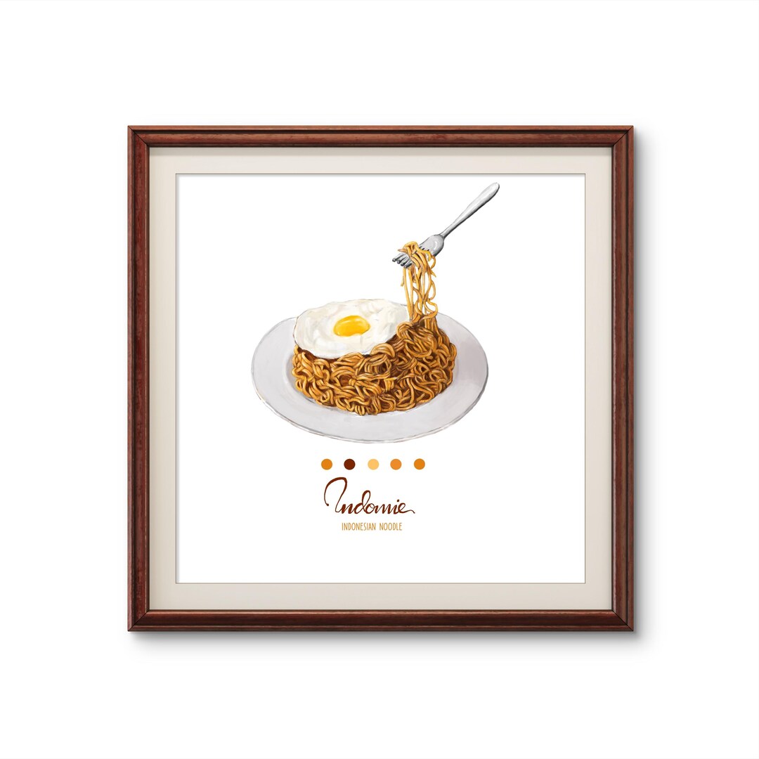 Indomie Instant Noodle Digital Illustration - Square Wall Art Print - Etsy