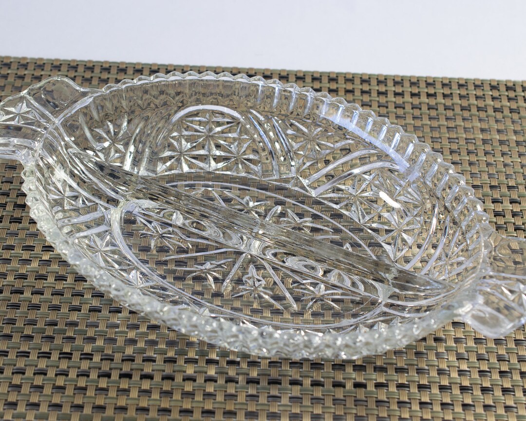 Vintage Cut Glass Divided Candy Serving Dish Bowl - Etsy