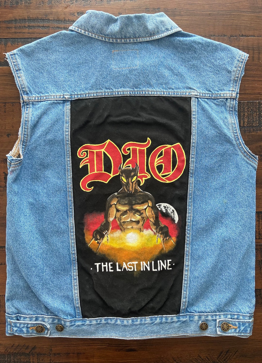 Eddie Munson Stranger Things DIO Heavy Metal Battle Vest, Hand Painted ...