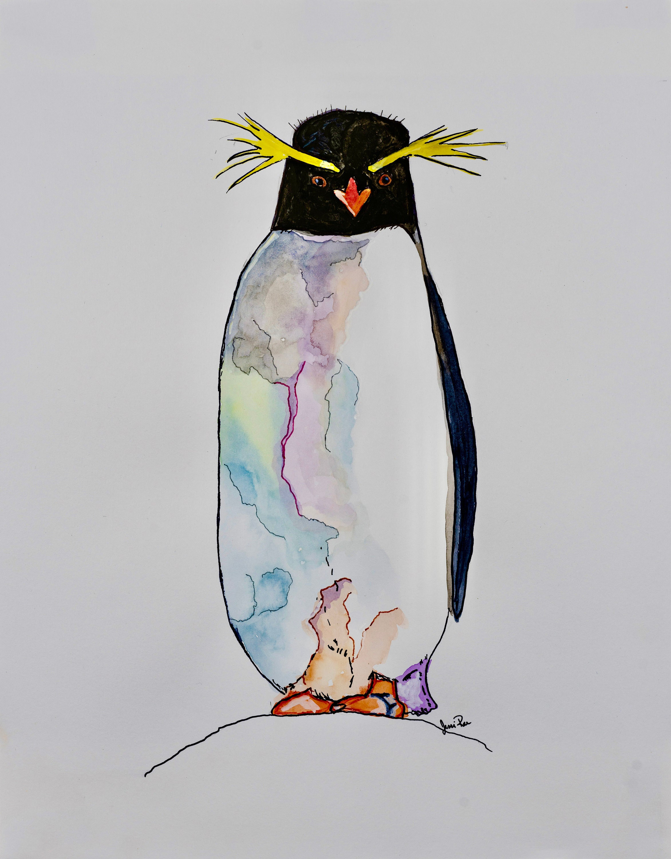 Watercolor Abstract Penguin - Etsy