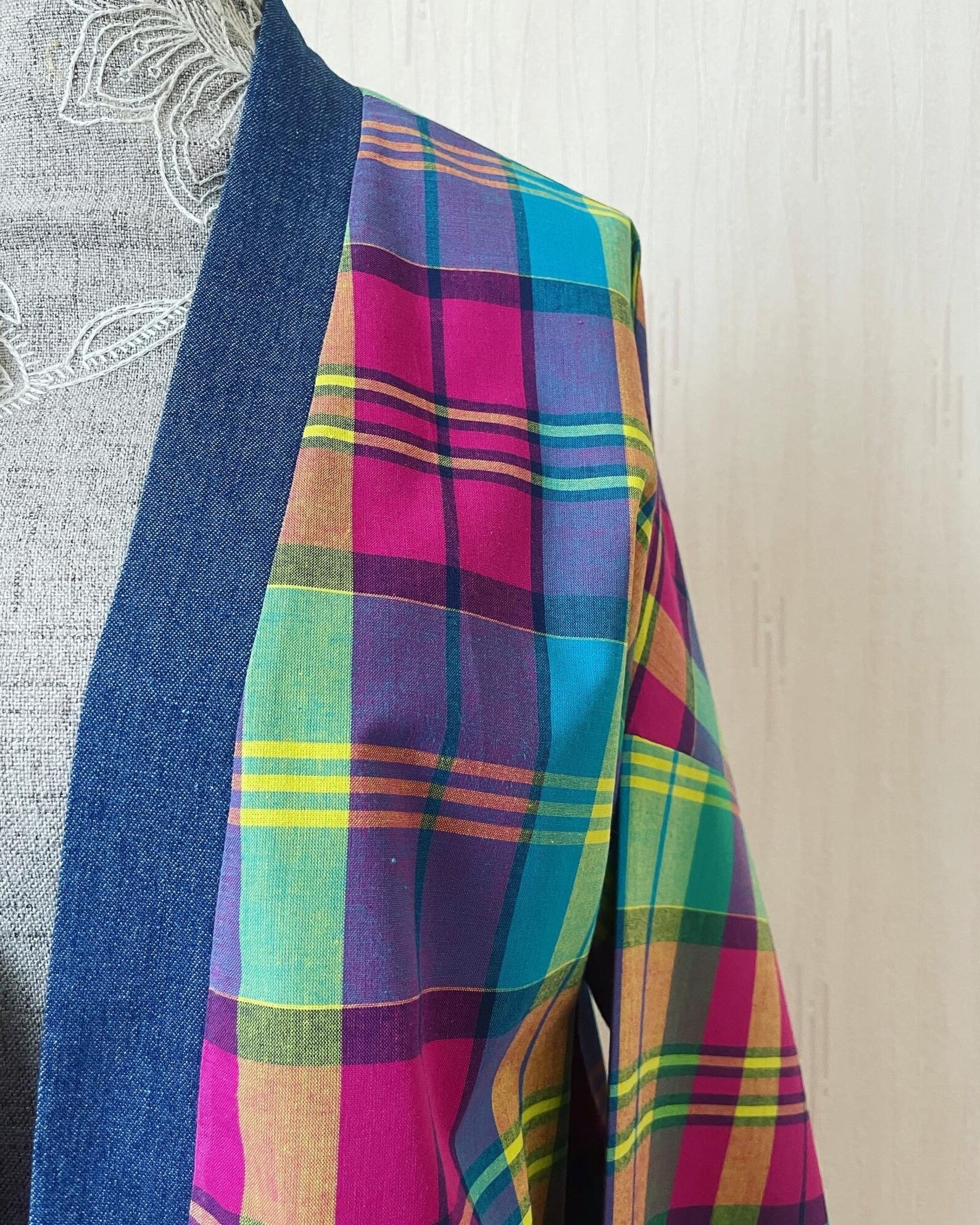 Madras Fabric Kimono Jacket Creole Jacket Madras Fabric Caribbean ...