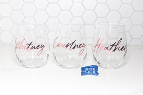 Wine Glasses With Names Custom Wine Glasses Personalized - Etsy