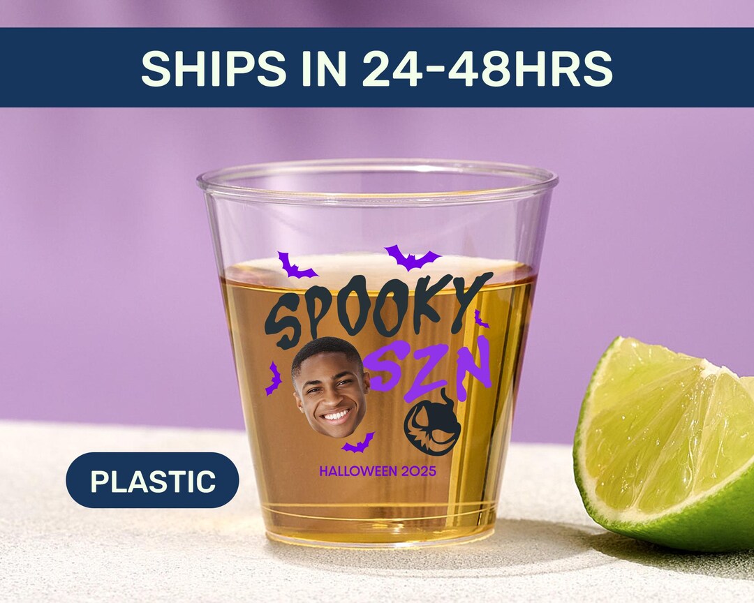 Personalized Plastic Halloween Shot Glass – Spooky SZN Custom Party ...