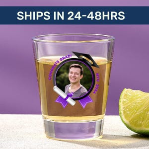 Graduation Shot Glass, Grad Drinking Gift, Photo Shot Glass, Custom ...