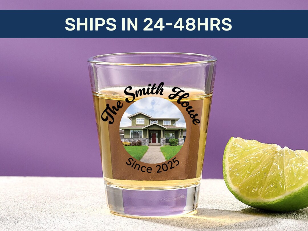 The Family House Shot Glass | Custom Family Name Home Bar Gift With ...