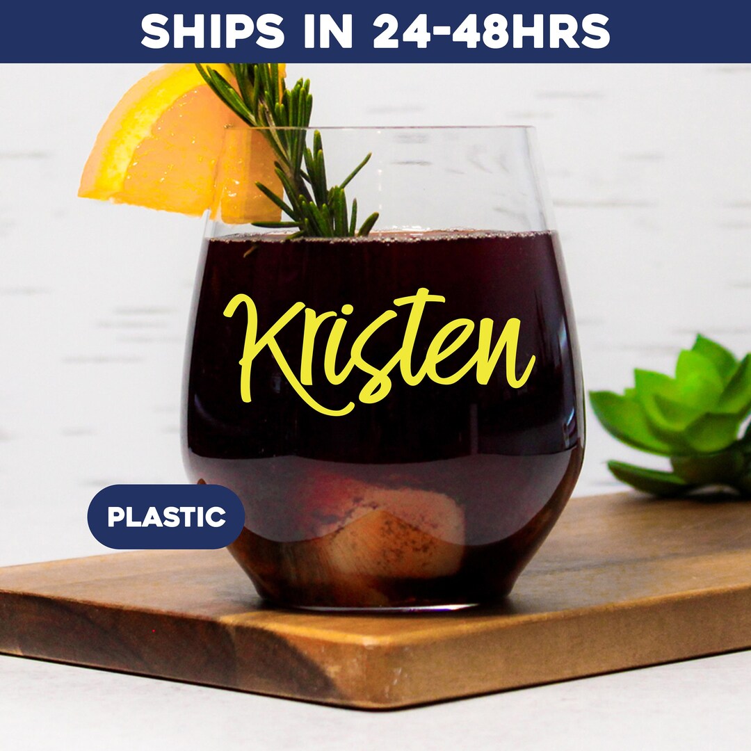 Personalized Pool Party Favors, Shatterproof Wine Glasses With Names ...