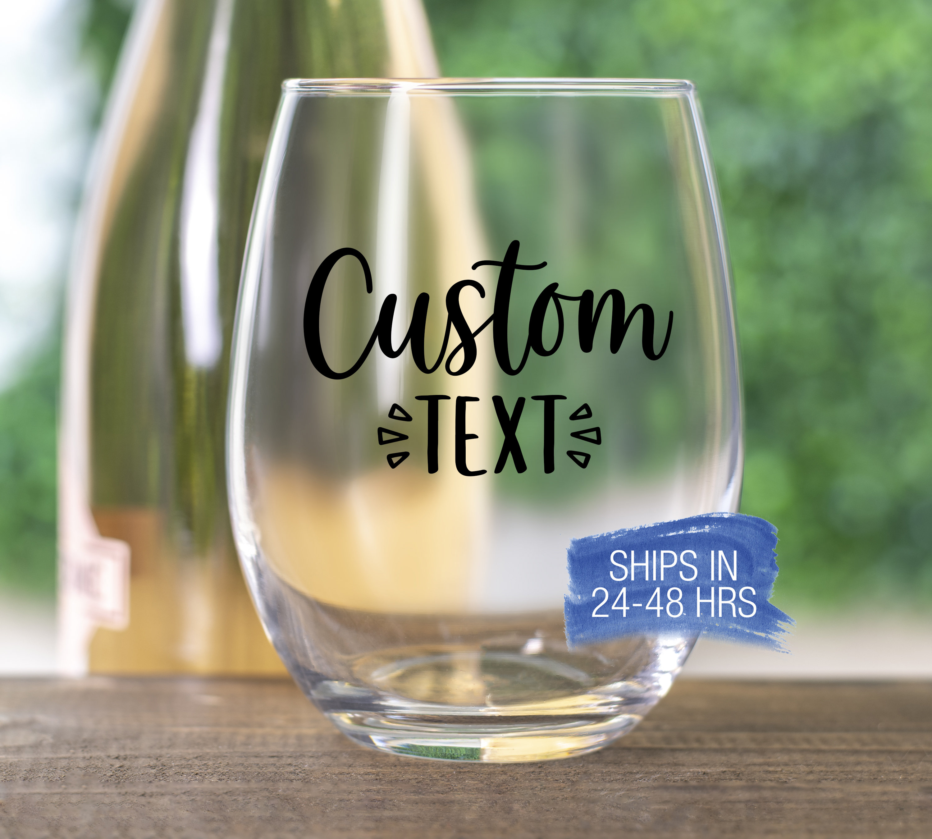Custom stemless wine glass Personalized stemless wineglass | Etsy