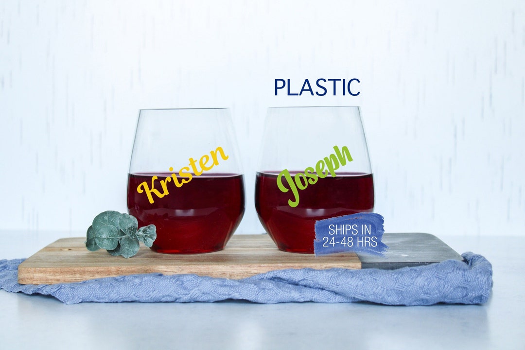 Personalized Pool Party Favors, Shatterproof Wine Glasses With Names ...