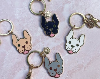 Black Frenchie Keychain - Etsy