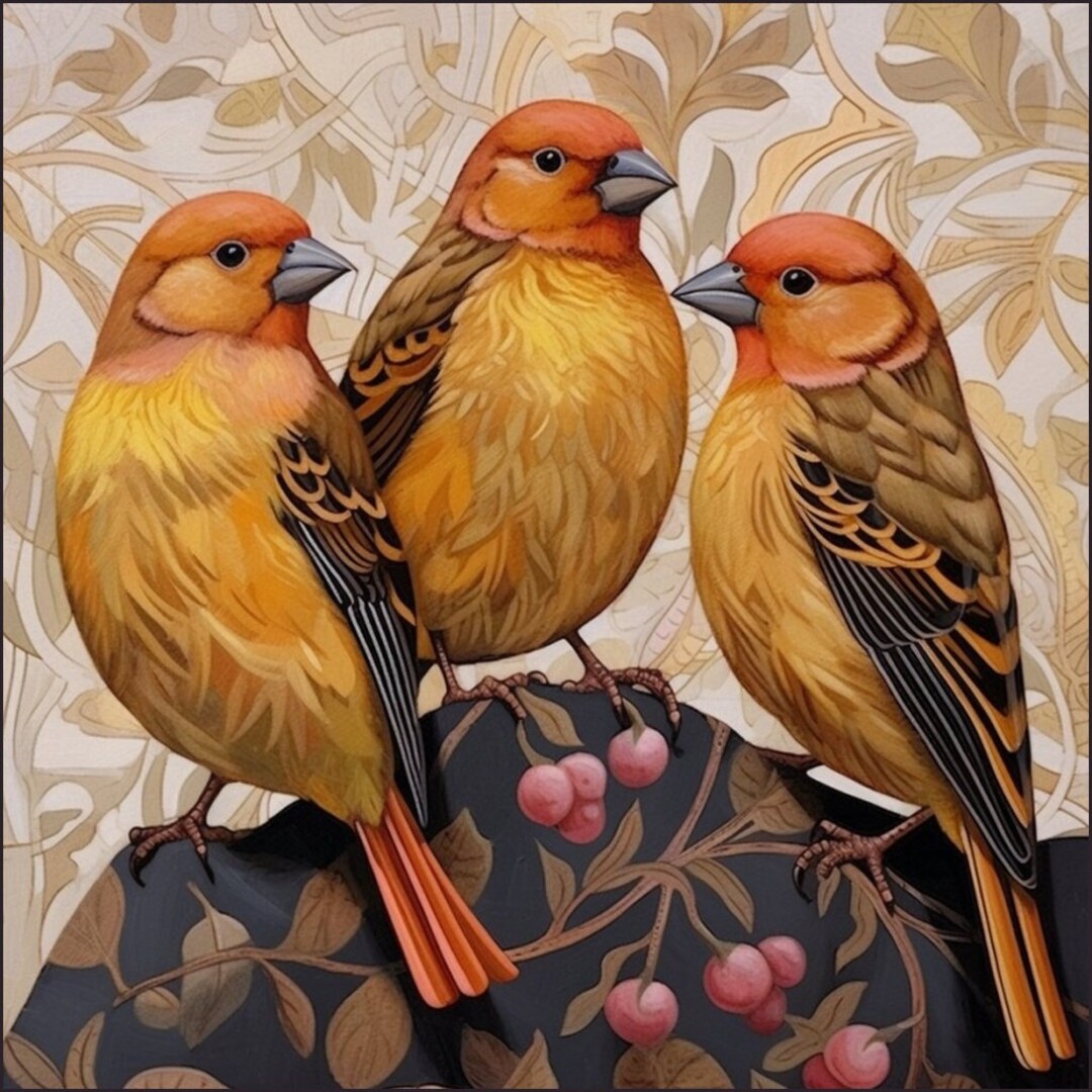 Golden Finches Art Print - Etsy