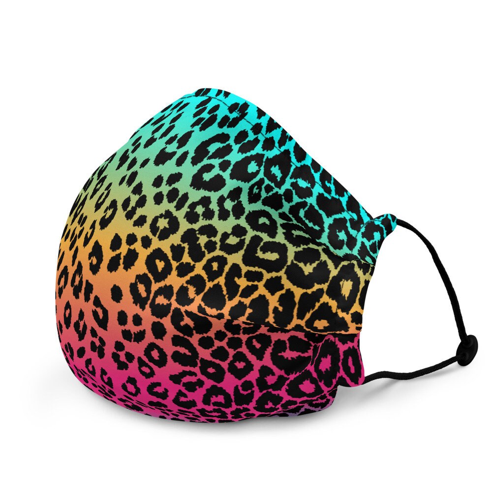 CHEETAH PRINT MASK Rainbow Cheetah Animal Print Máscara facial - Etsy ...