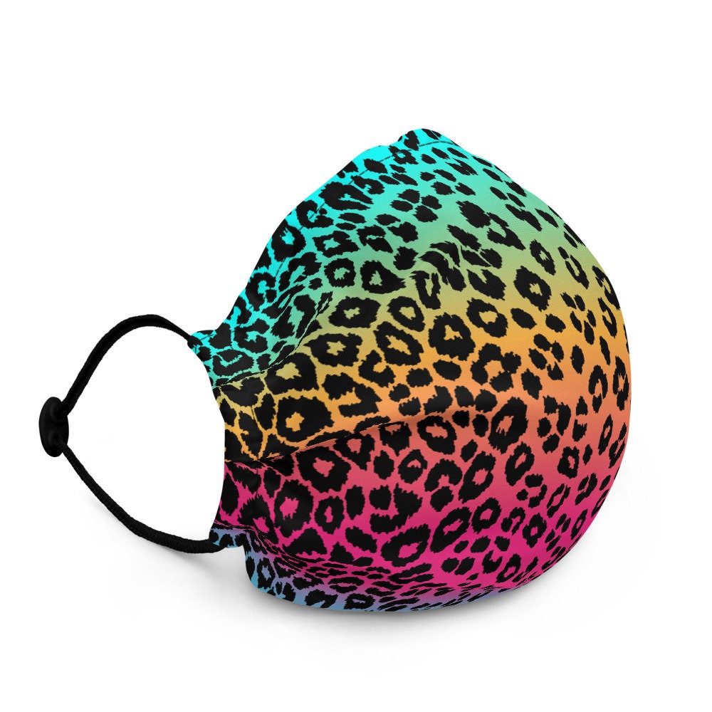 CHEETAH PRINT MASK Rainbow Cheetah Animal Print Máscara facial - Etsy ...