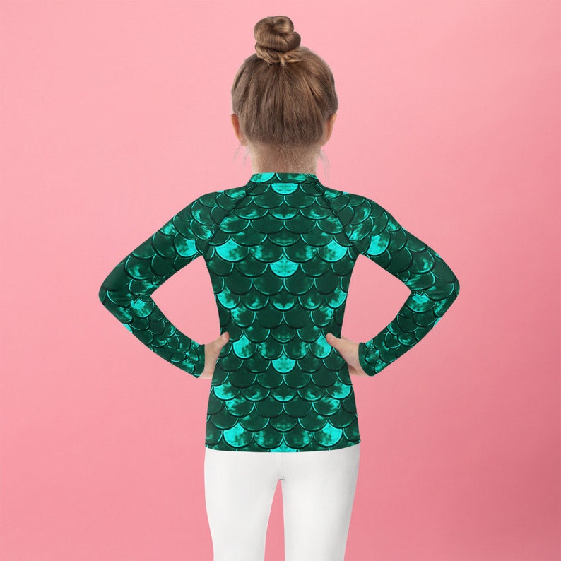 MERMAID RASH GUARD Athletic Swimwear Girls Rash Guard for Kids | Etsy