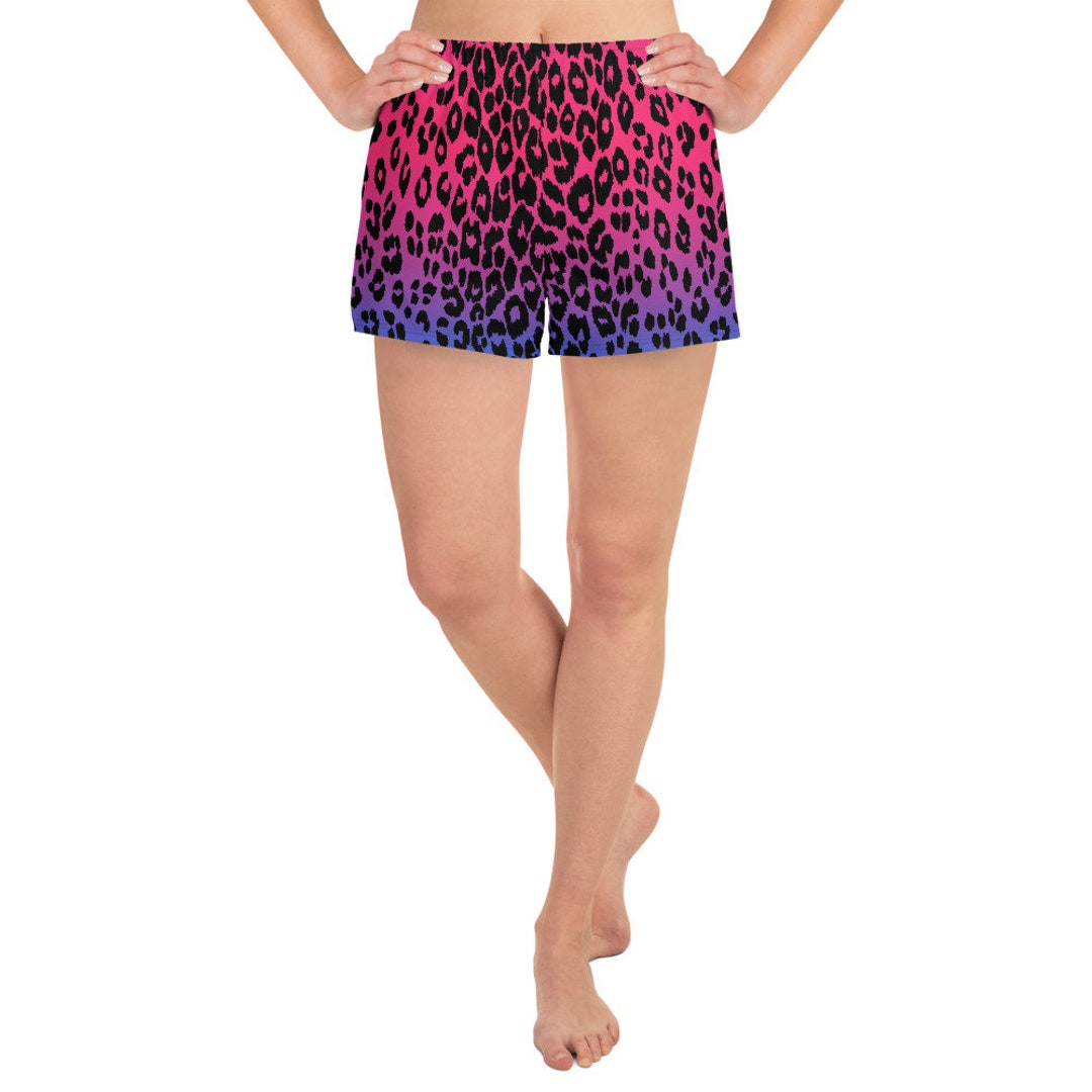 Leopard Print Athletic Shorts: Women's Activewear Gym Shorts - Etsy
