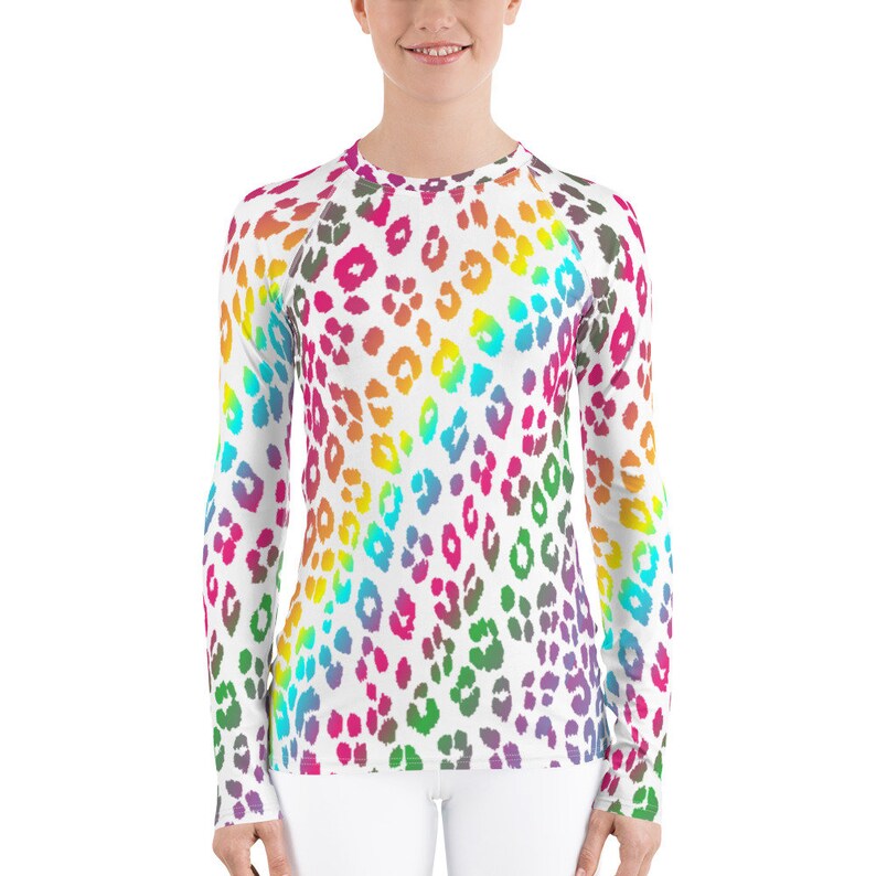 CHEETAH RASH GUARD Women's Rash Guard Animal Print Long Sleeve Body ...