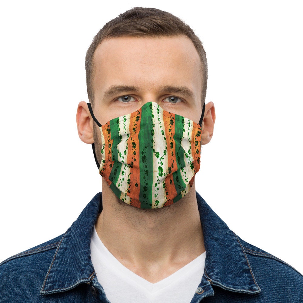 St. Patricks Day MASK Irish Face Mask Shamrock Print Mask Adult Mask St ...