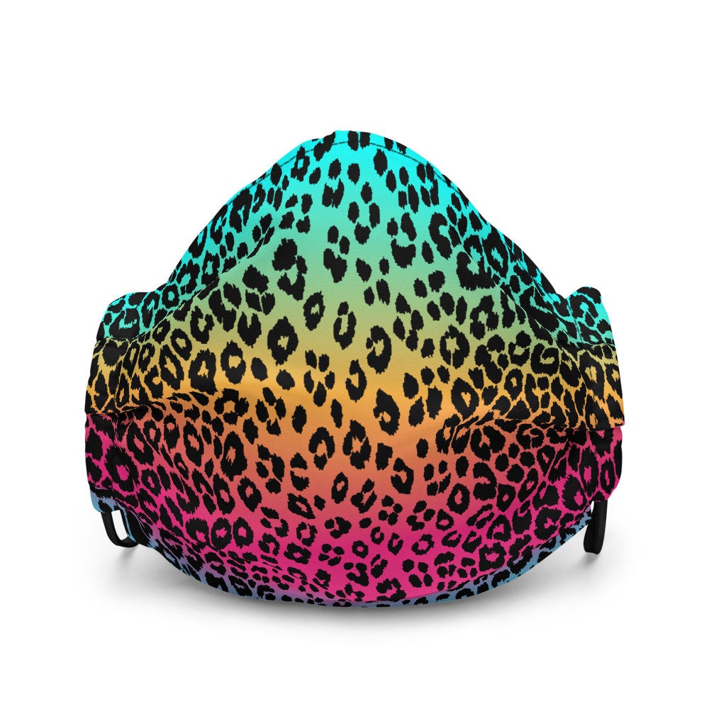 CHEETAH PRINT MASK Rainbow Cheetah Animal Print Máscara facial - Etsy ...