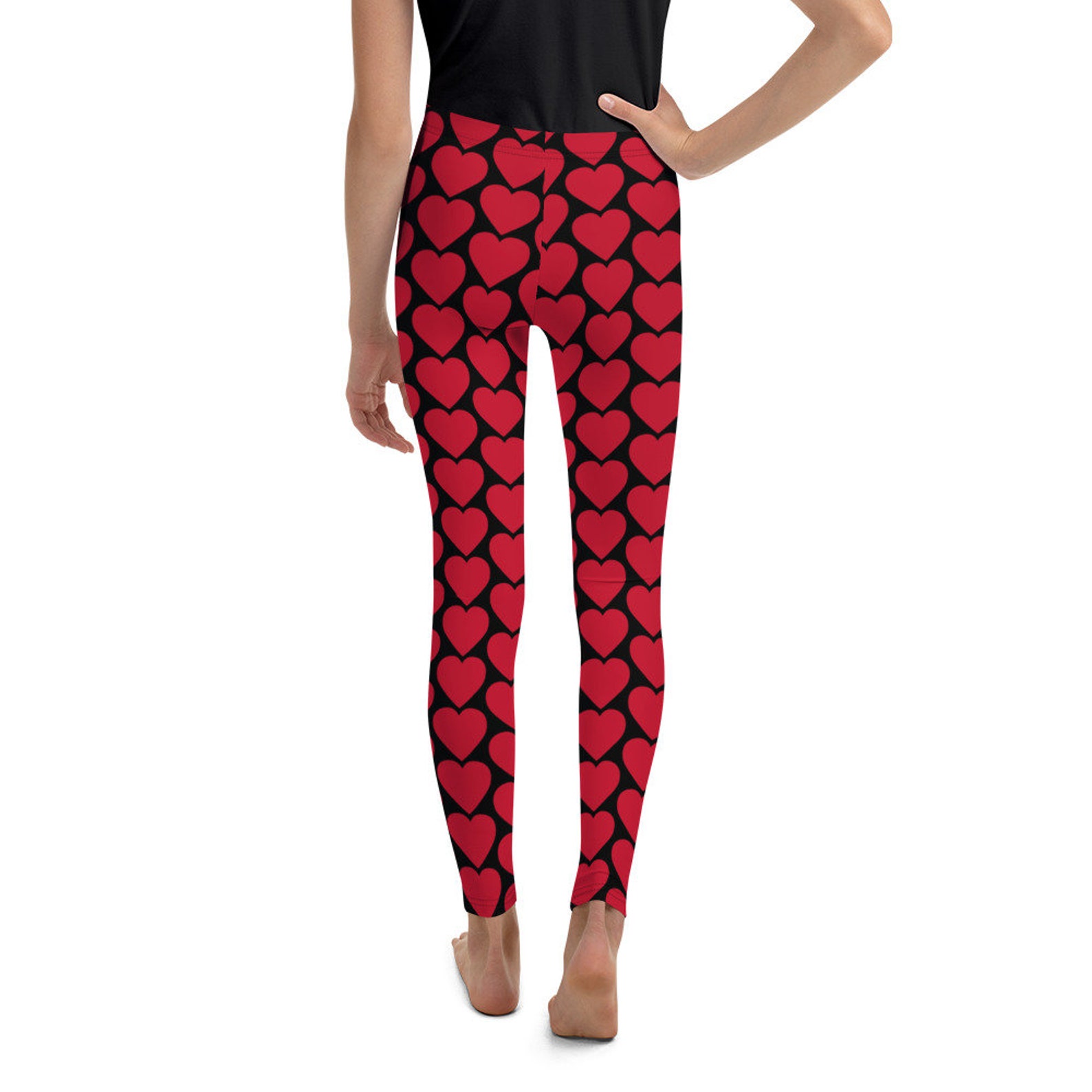 Valentines Heart Leggings Red Heart Leggings Girls Leggings Etsy