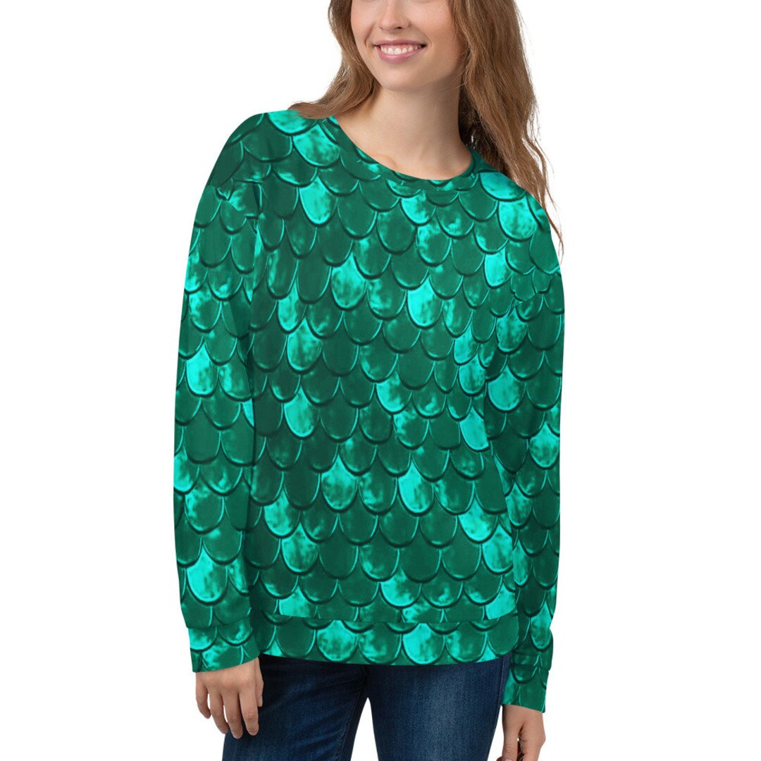 Mermaid Scale Sweatshirt: All-over Print Crewneck - Etsy