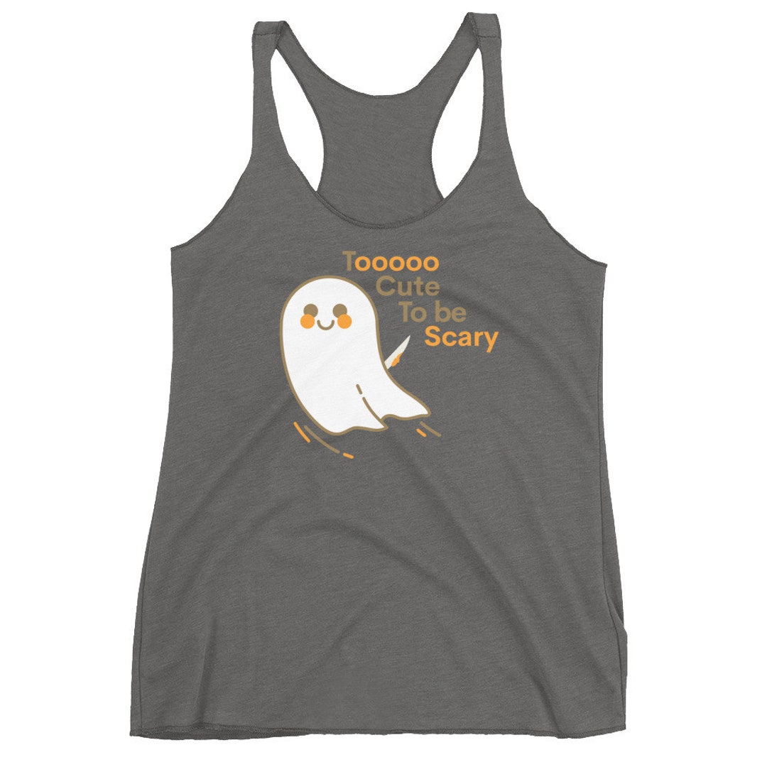 Halloween Ghost Graphic Racerback Tank Top - Funny Workout Clothing - Etsy