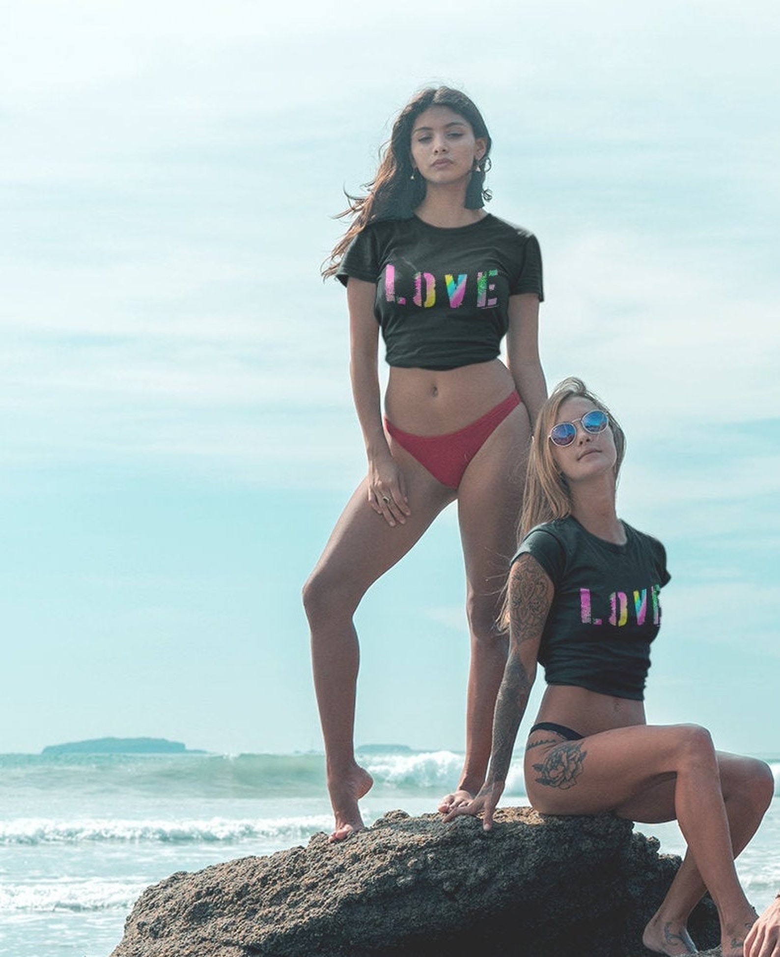 Love Crop Top T Shirt Womens Cropped T Shirt Rainbow Lgbtq Etsy