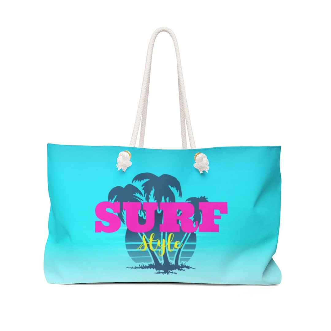 Beach Bag Summer Tote Weekender Bag Travel Bag 90s Vintage Surfs Up