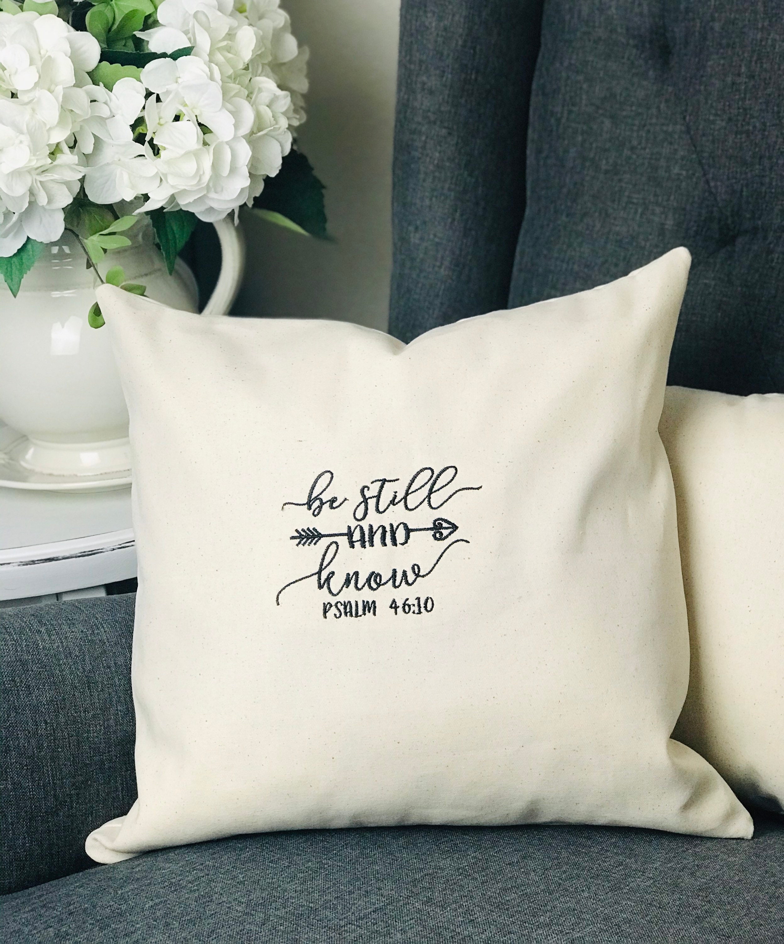 Be Still and Know, Psalms 46:10, Scripture Pillow, Bible Verse Pillow ...