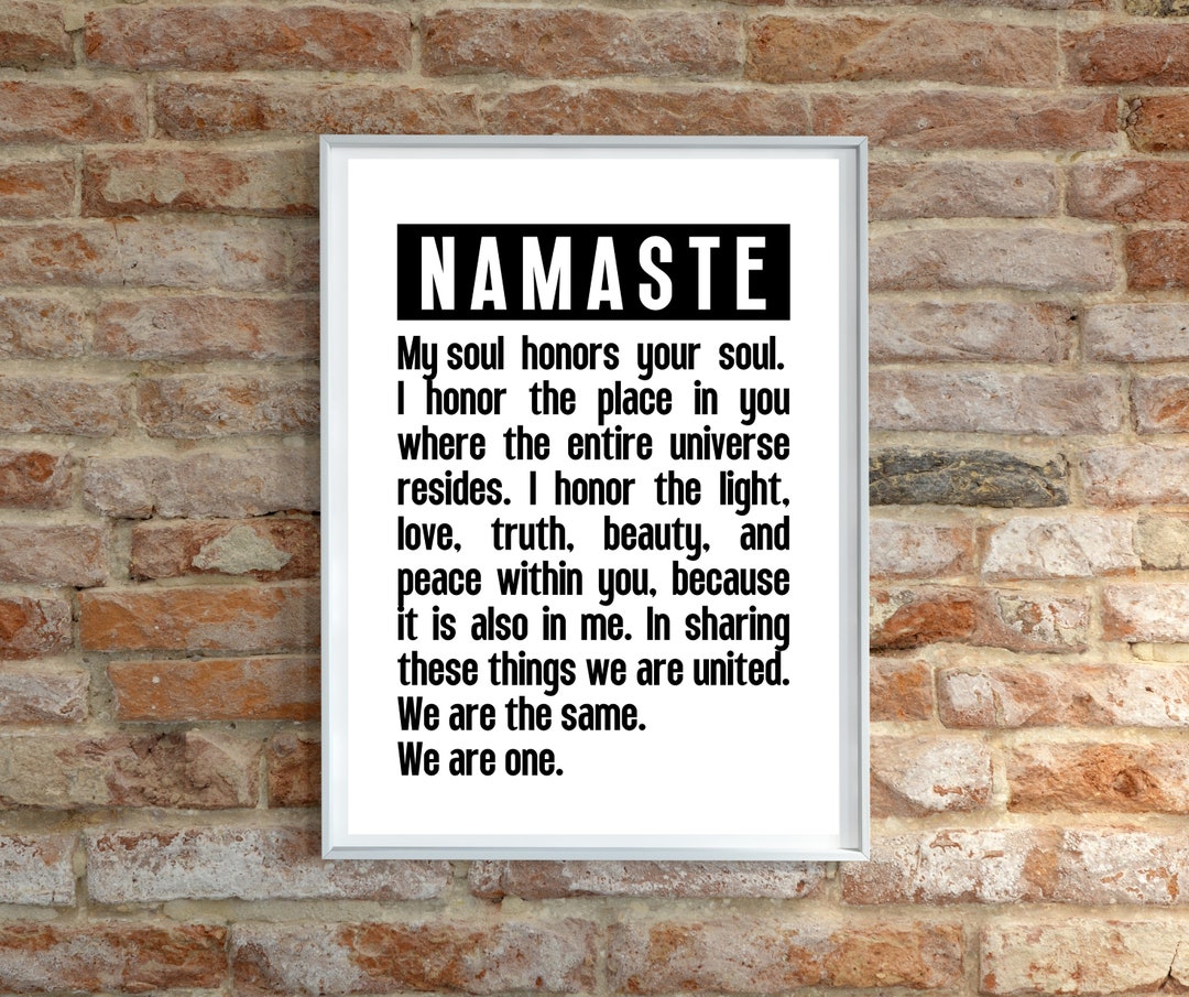 Namaste Definition Print Namaste Printable Namaste Sign - Etsy