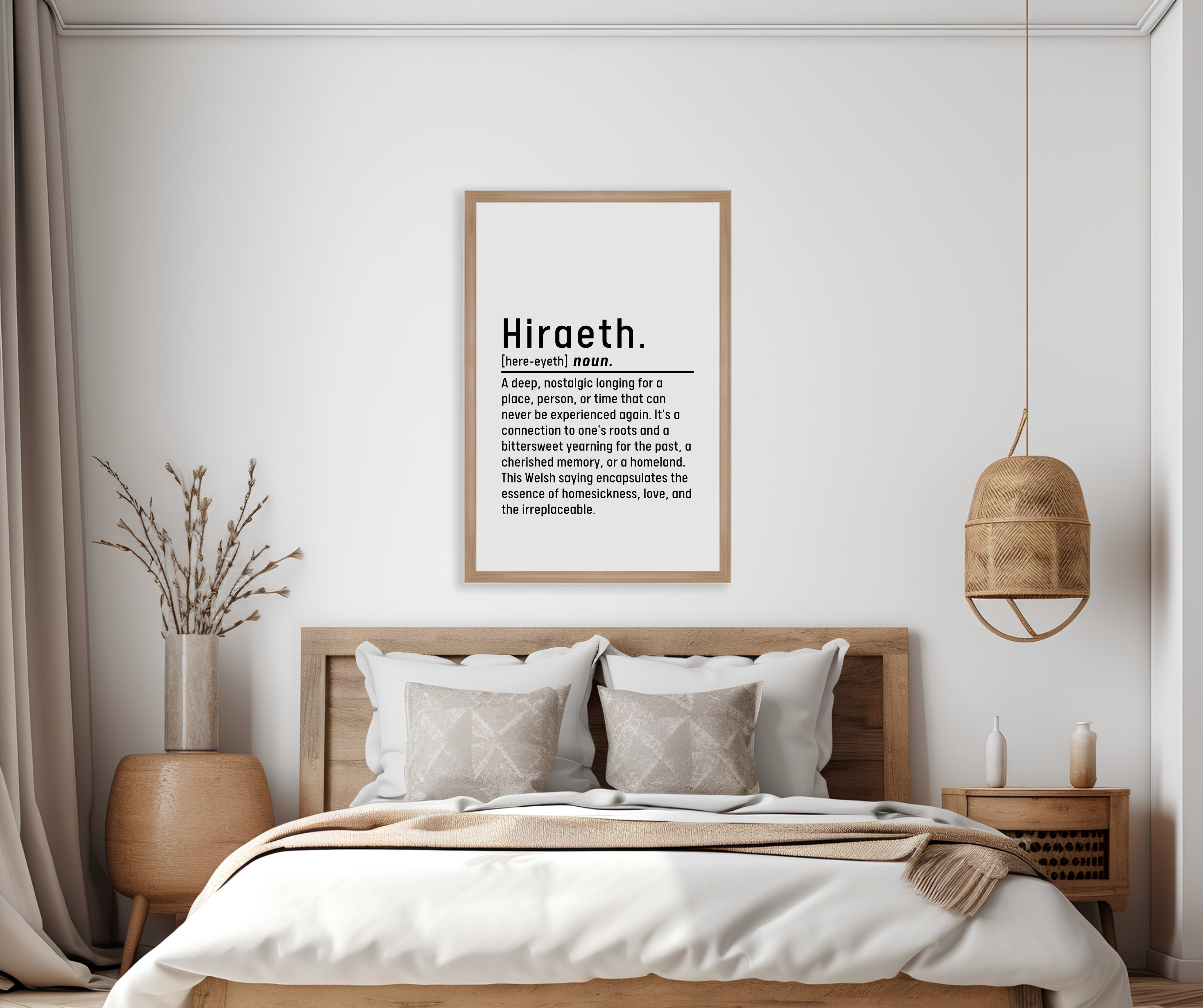 Hiraeth Definition, Welsh Saying Print Gift, Welsh Gifts, Welsh Prints, Bedroom Wall Art ...