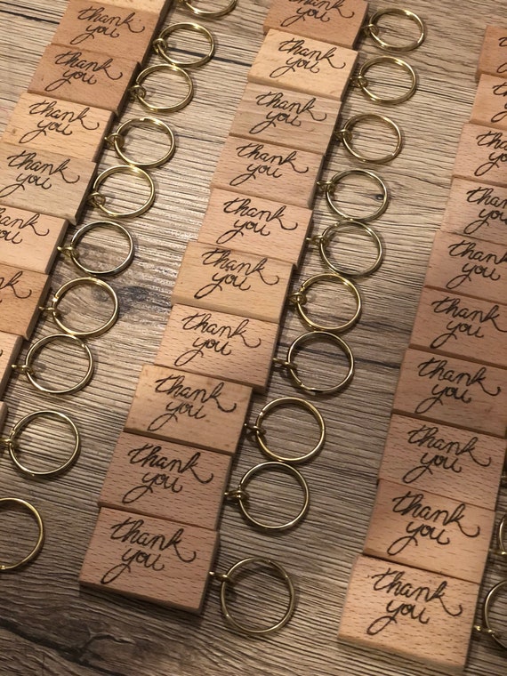 Thank You Key Rings Thank You on One Side and a Star on the - Etsy